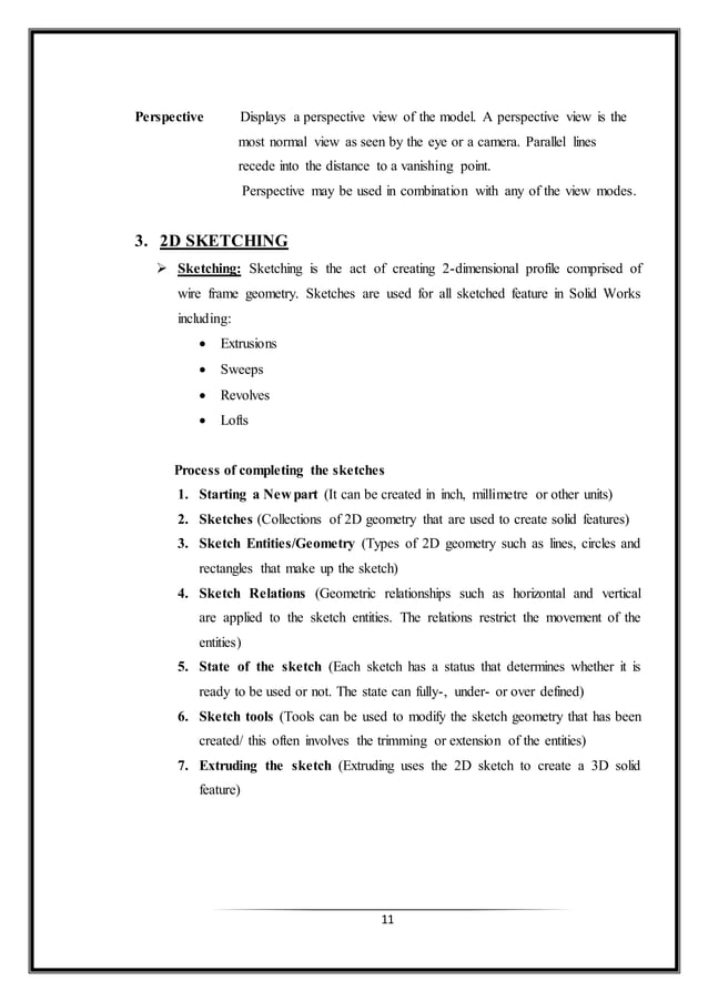 Solidworks training report | DOCX | Graphics Software | Computer ...