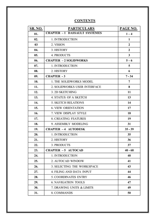 Solidworks training report | DOCX | Graphics Software | Computer Software and Applications