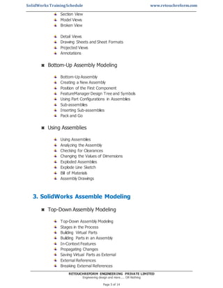 SolidWorks Training Schedule | PDF