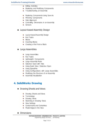 SolidWorks Training Schedule | PDF