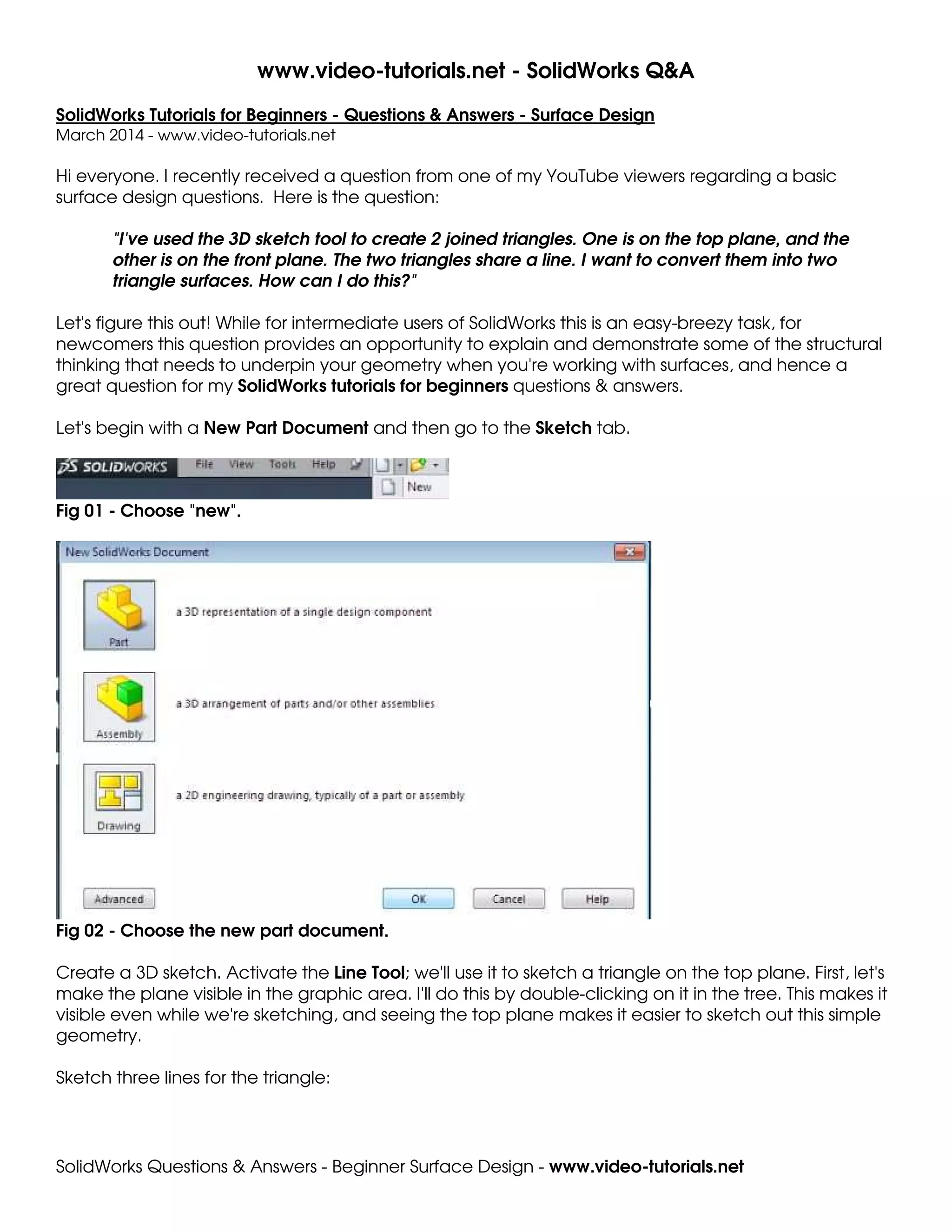 Solid works tutorials beginner surface design | PDF