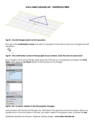 Solid works tutorials beginner surface design | PDF