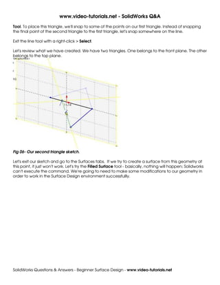 Solid works tutorials beginner surface design | PDF