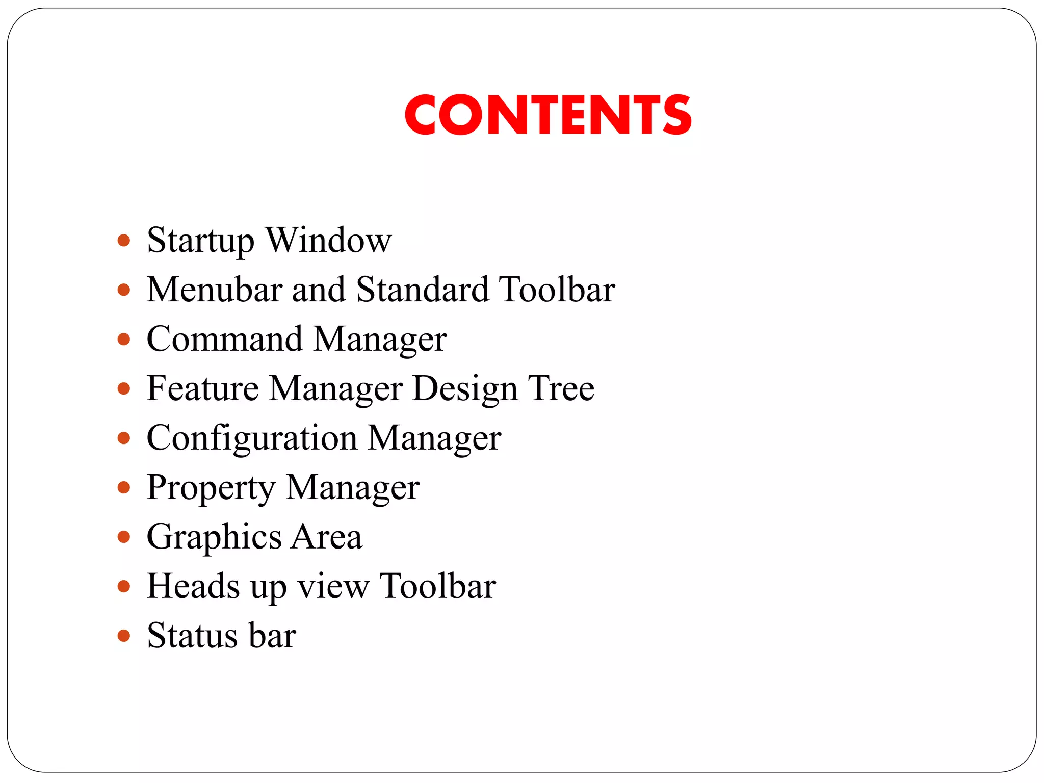 SolidWorks 2012 Tutorials: User Interface Fully Explained | PPTX ...