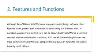 SolidWorks Vs AutoCAD – Salient Features and Differences | PPT