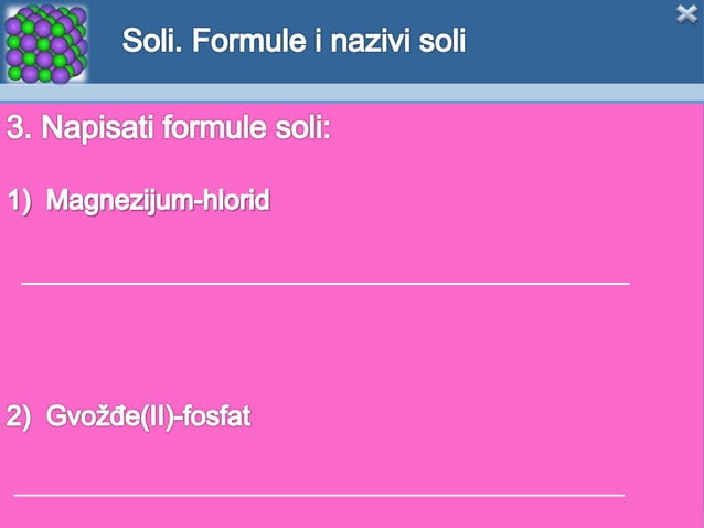 Soli. Formule i nazivi soli | PPT