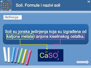 Soli. Formule i nazivi soli | PPT