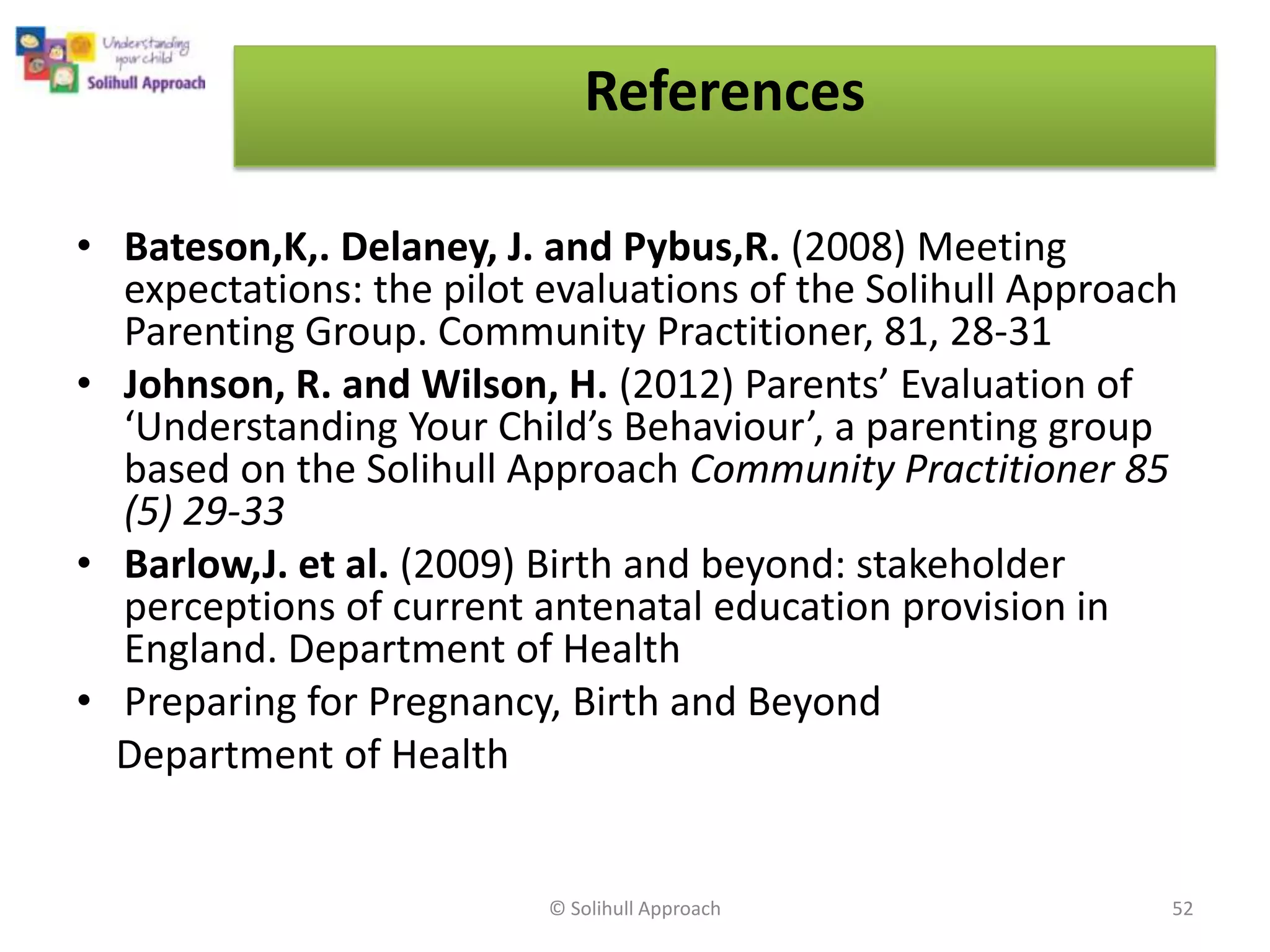 Solihull Approach Workshop | PPTX