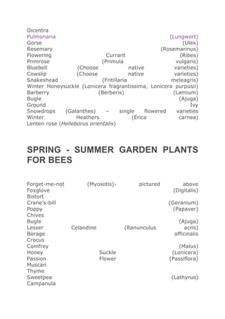 Solitary and communal bees, and plants for bees | PDF