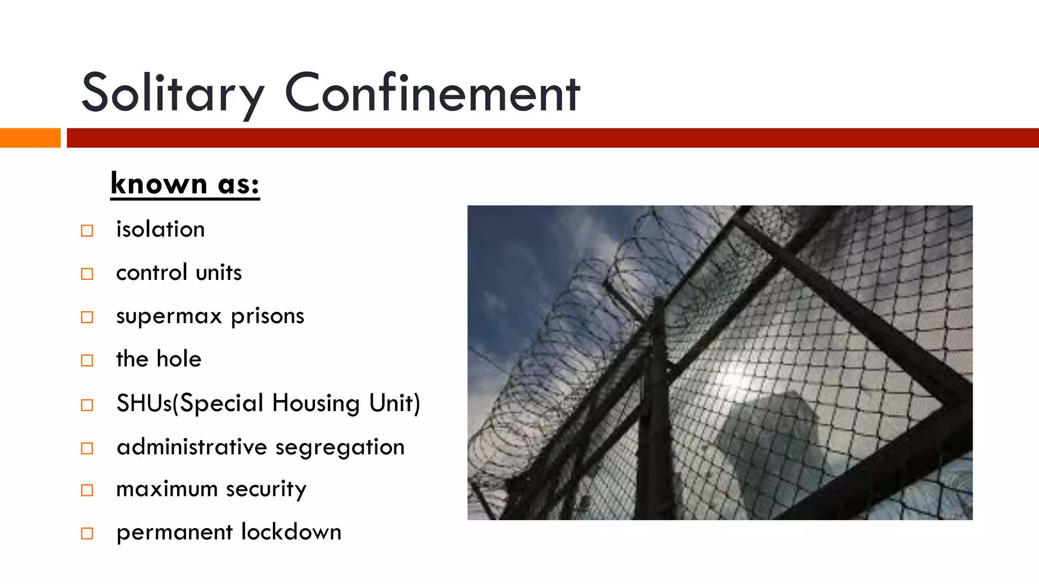 Solitary Confinement, A violation of Human Rights ppt | PPT
