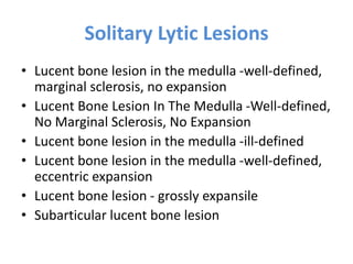 Solitary lytic lesions | PPTX