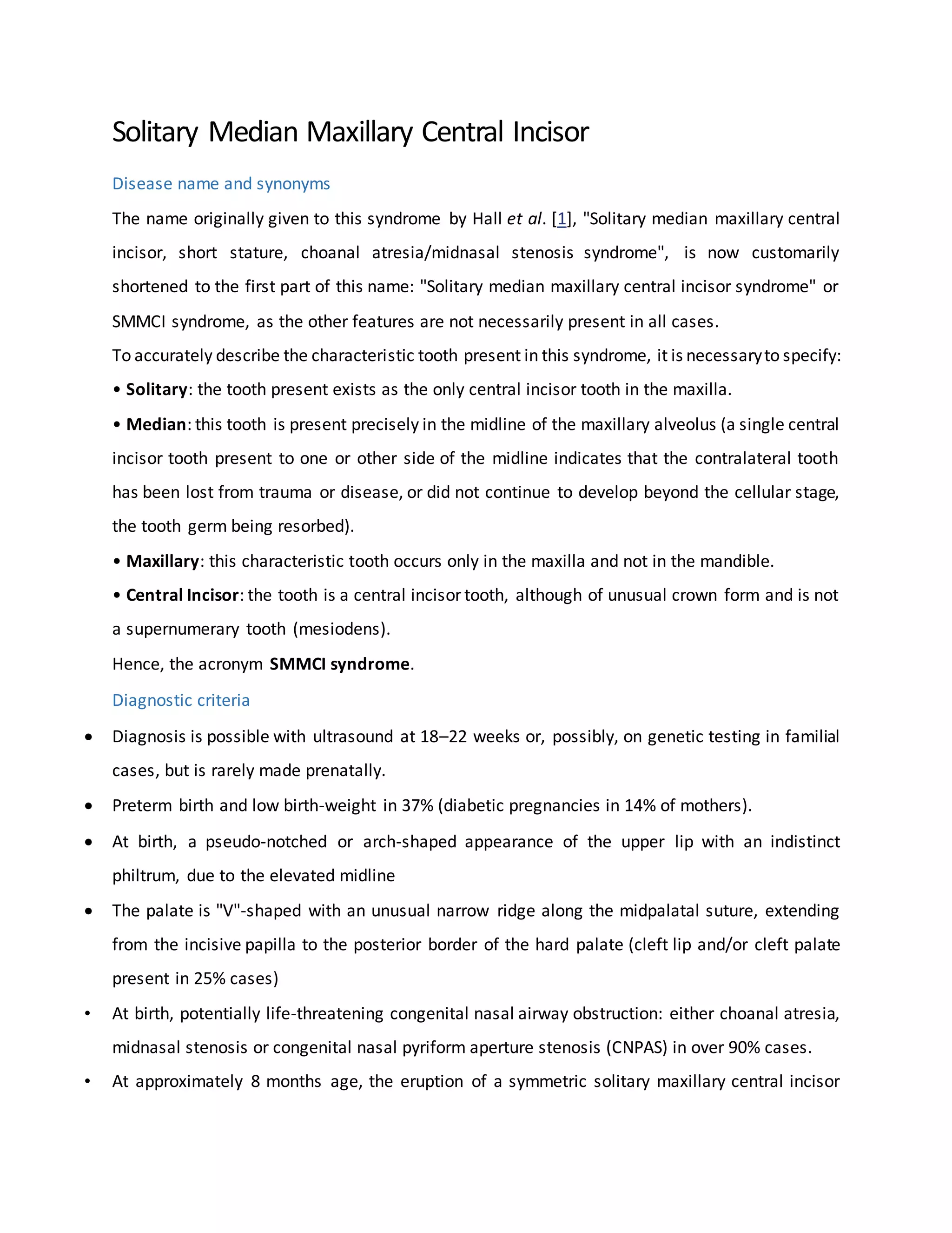 Solitary median maxillary central incisor for orthodontist by almuzian ...