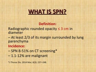 Solitary pulmonary nodule | PPT