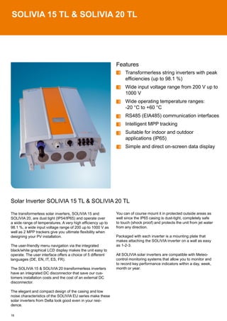 Инверторы Delta Solivia | PDF