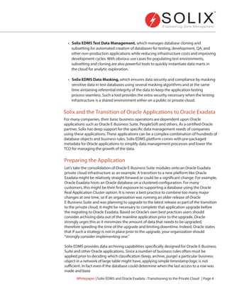 Solix EDMS and Oracle Exadata: Transitioning to the Private Cloud | PDF