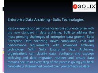 SOLIX - Empowering Data Management | PPT