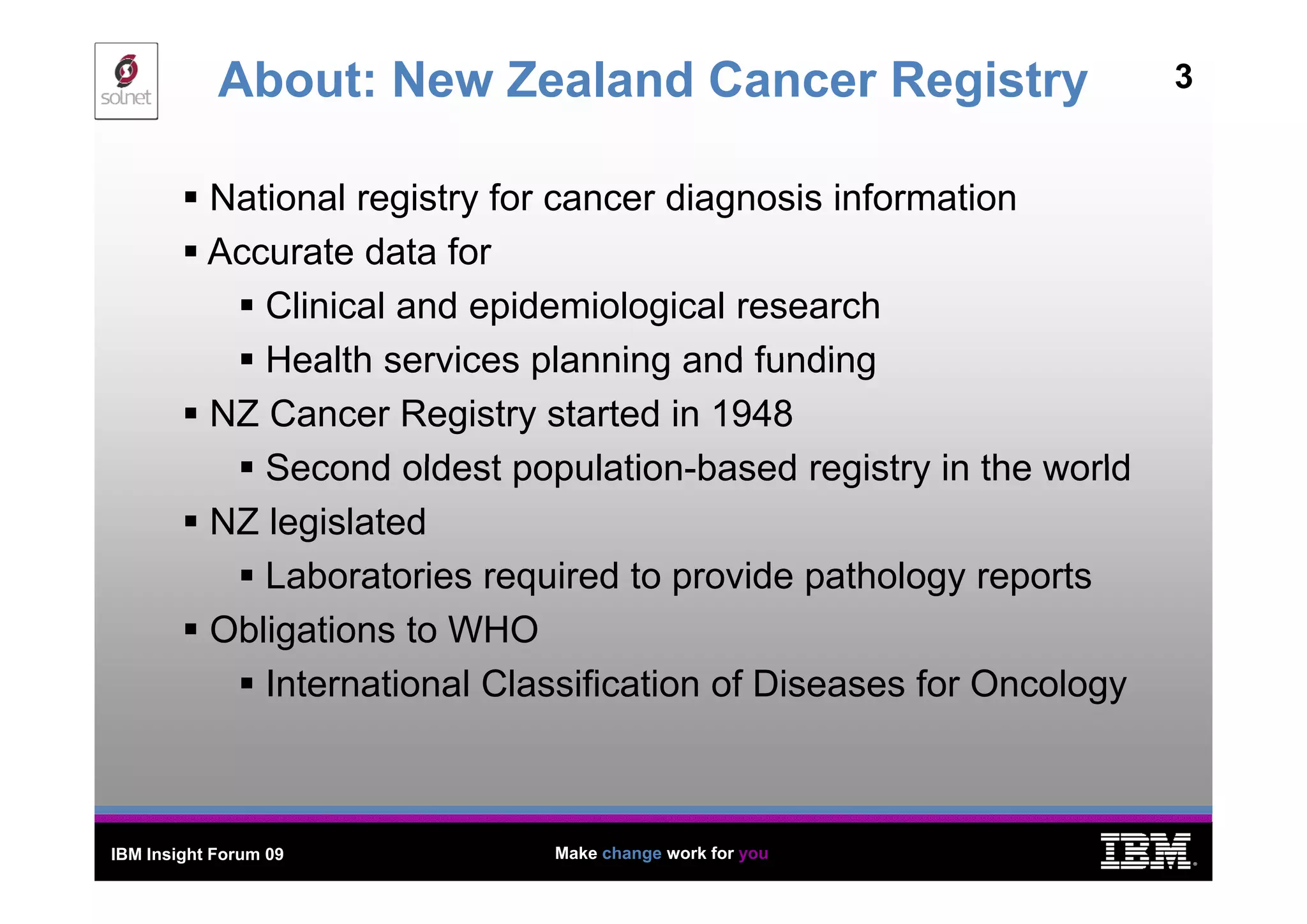 SolNet - Ministry of Health: Cancer Registry Solution | PDF