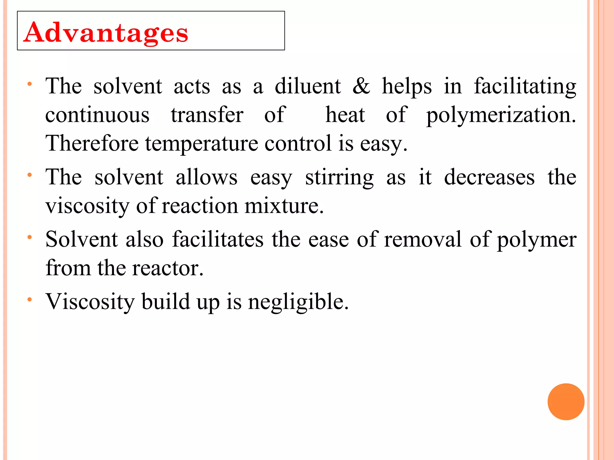 Solution polymerization technique | PPT | Chemistry | Science