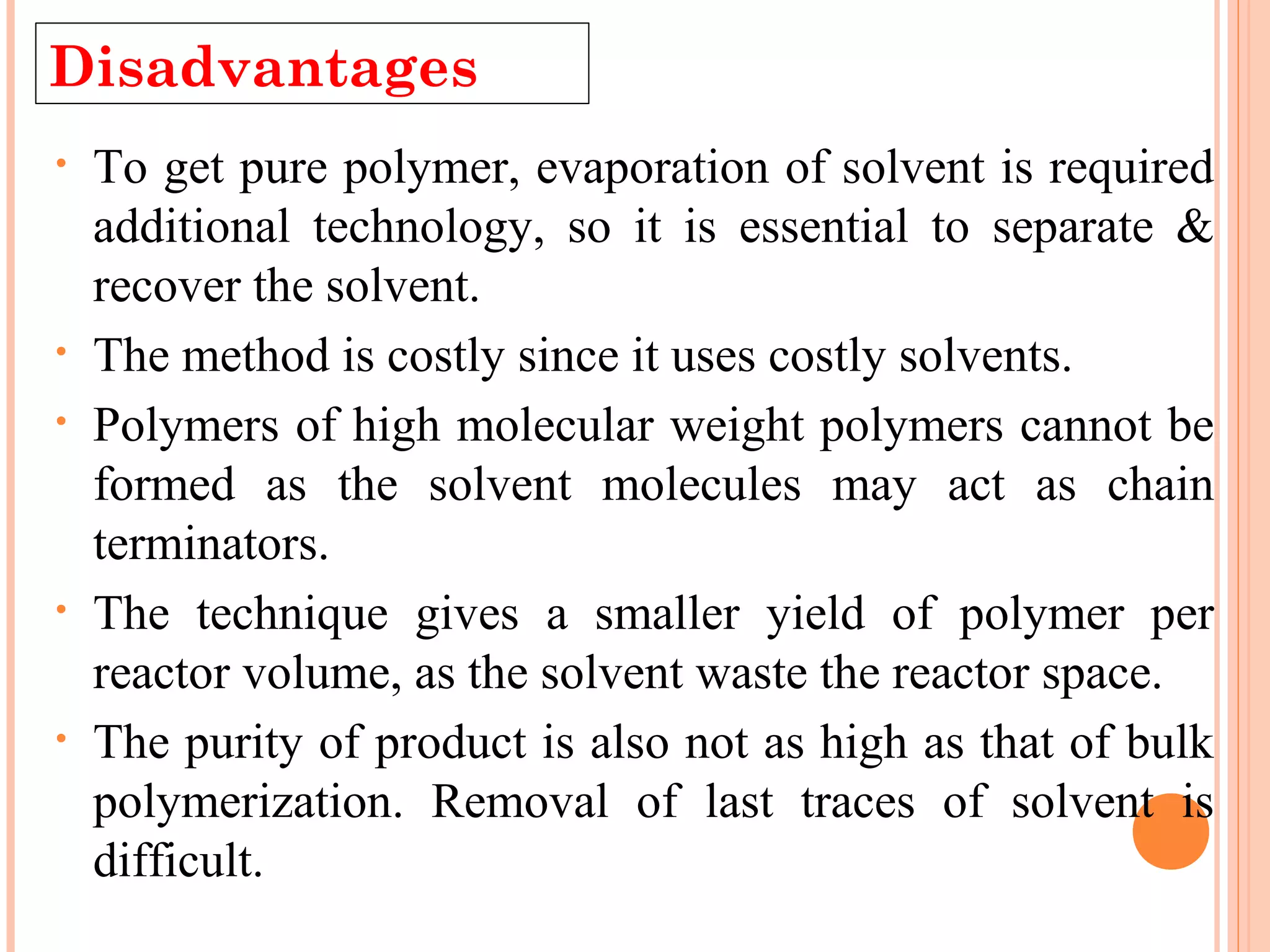 Solution Polymerization Technique Ppt Chemistry Science