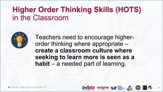 SOLO and HIGHER ORDER THINKING SKILLS in the Classroom.pptx
