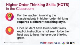 SOLO and HIGHER ORDER THINKING SKILLS in the Classroom.pptx