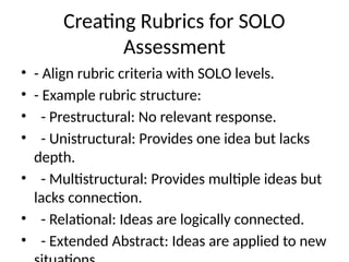 Preparation of Tests Using the SOLO Framework with RubricsSOLO ...