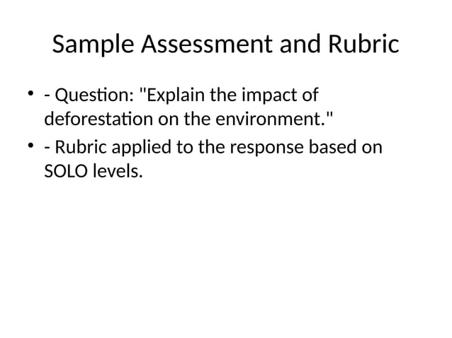 Preparation of Tests Using the SOLO Framework with RubricsSOLO ...