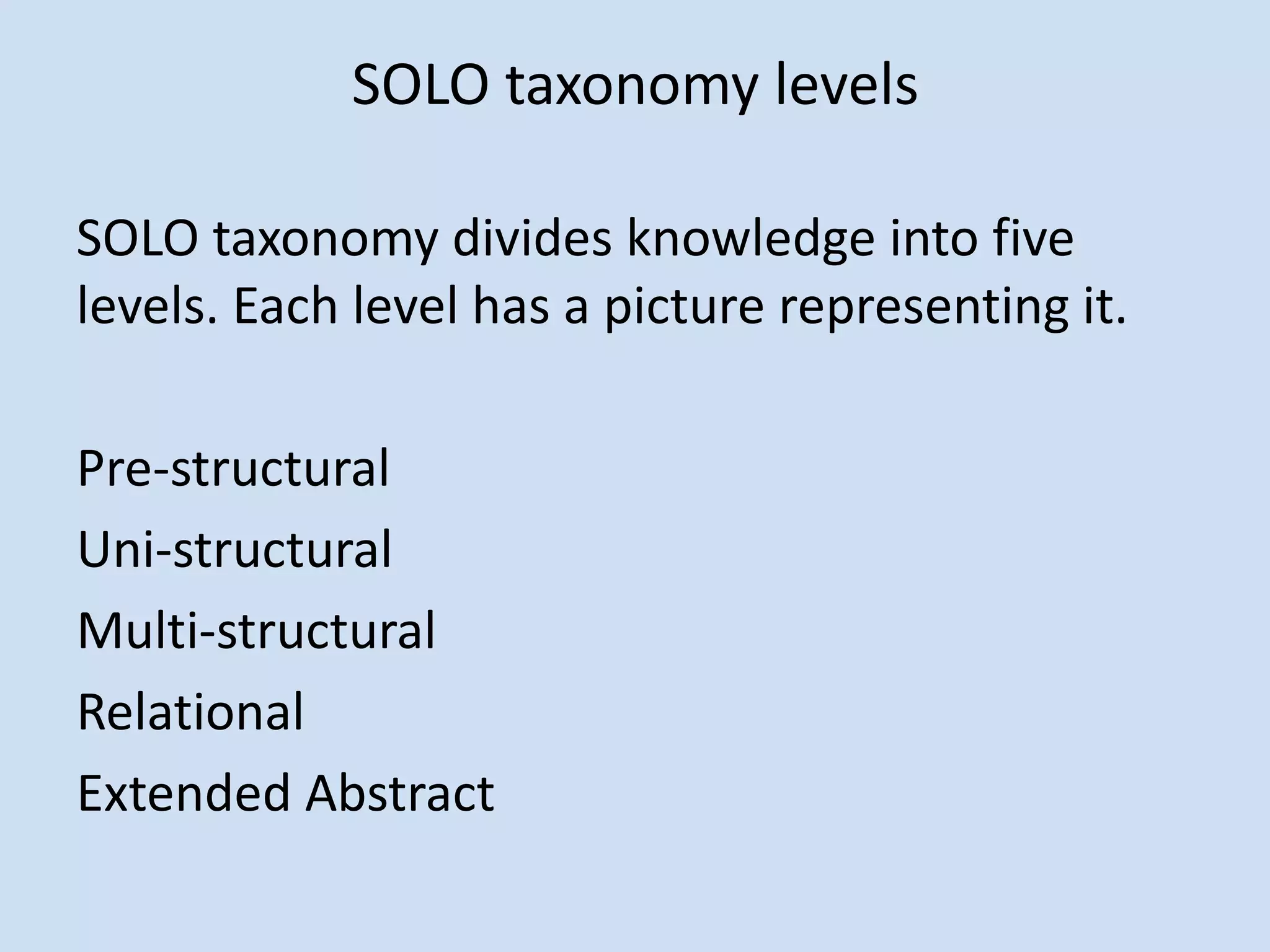 Solo Taxonomy: An introduction by Jack Cassidy | PPTX
