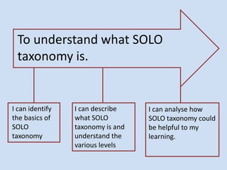 Solo Taxonomy: An introduction by Jack Cassidy | PPTX