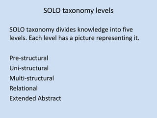 Solo Taxonomy: An introduction by Jack Cassidy | PPTX