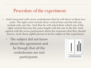 Solomon asch conformity experiment part 1 | PDF