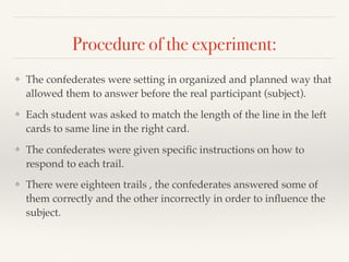 Solomon asch conformity experiment part 1 | PDF