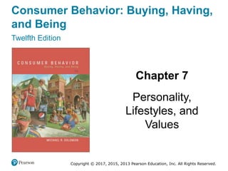 Consumer Behaviour: Lifestyle, Personality and Values. | PPTX