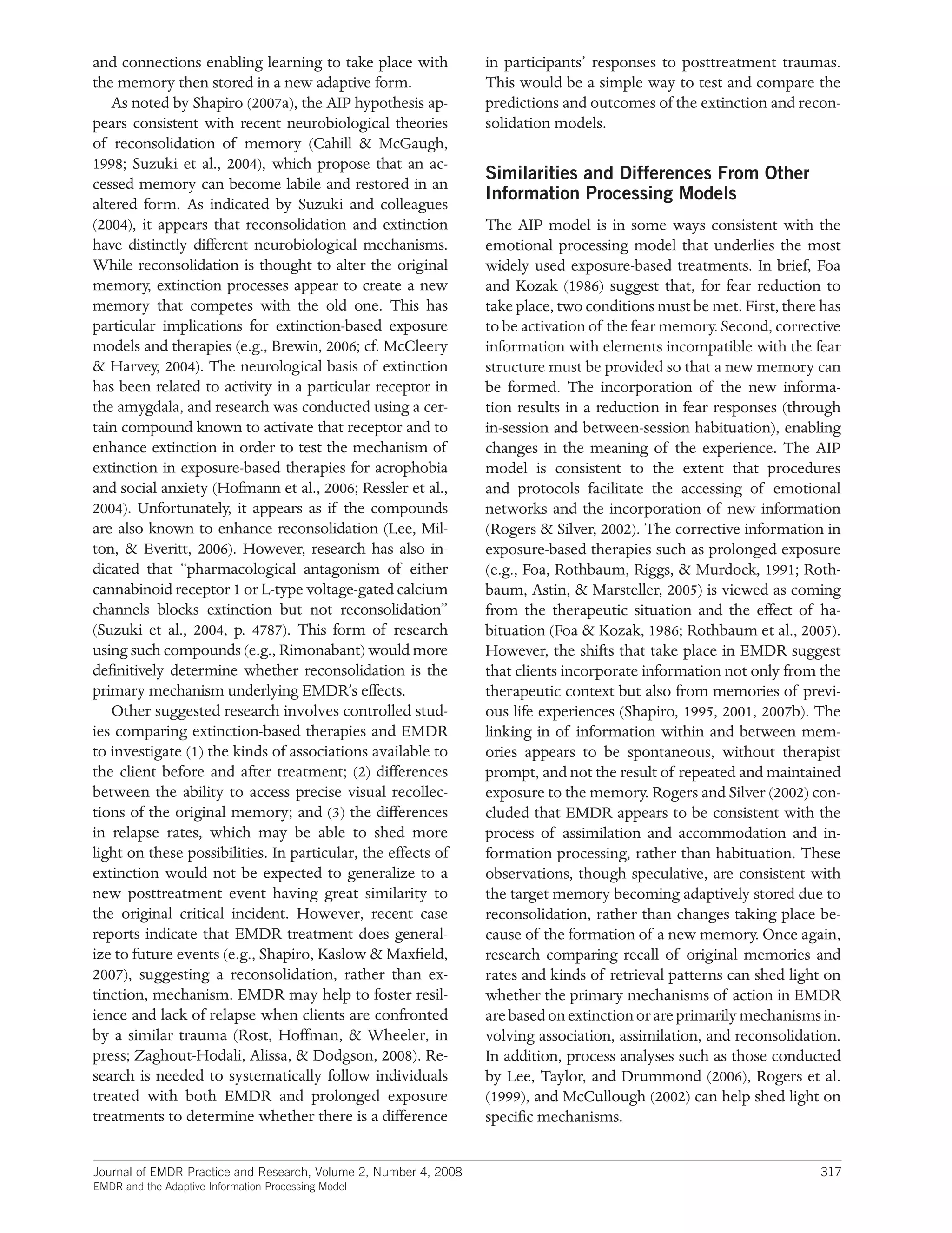 EMDR and the Adaptive Information Processing Model - Solomon e Francine ...