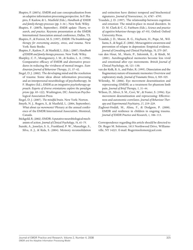 EMDR and the Adaptive Information Processing Model - Solomon e Francine ...