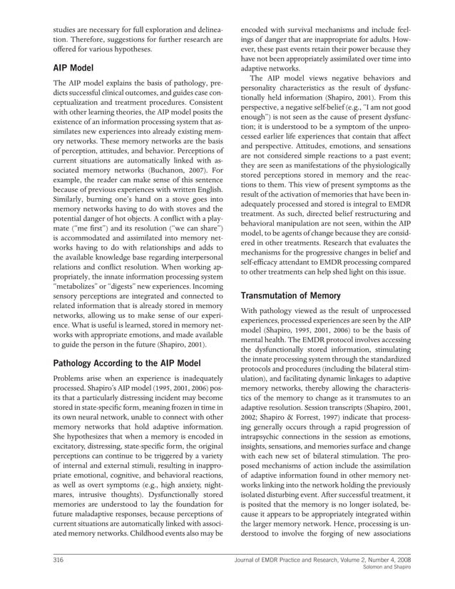 EMDR and the Adaptive Information Processing Model - Solomon e Francine ...