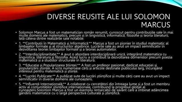 solomon marcus copie proiect exceptional | PPT