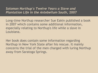 Solomon Northup, author of Twelve Years a Slave | PPT