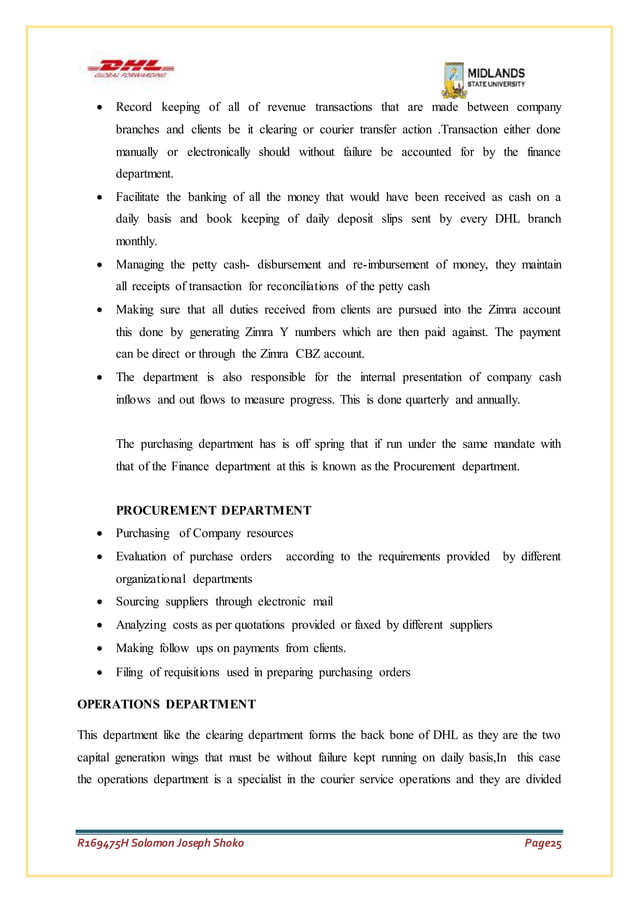 Solomon shoko attachment report | DOCX | Undergraduate Education | College Education