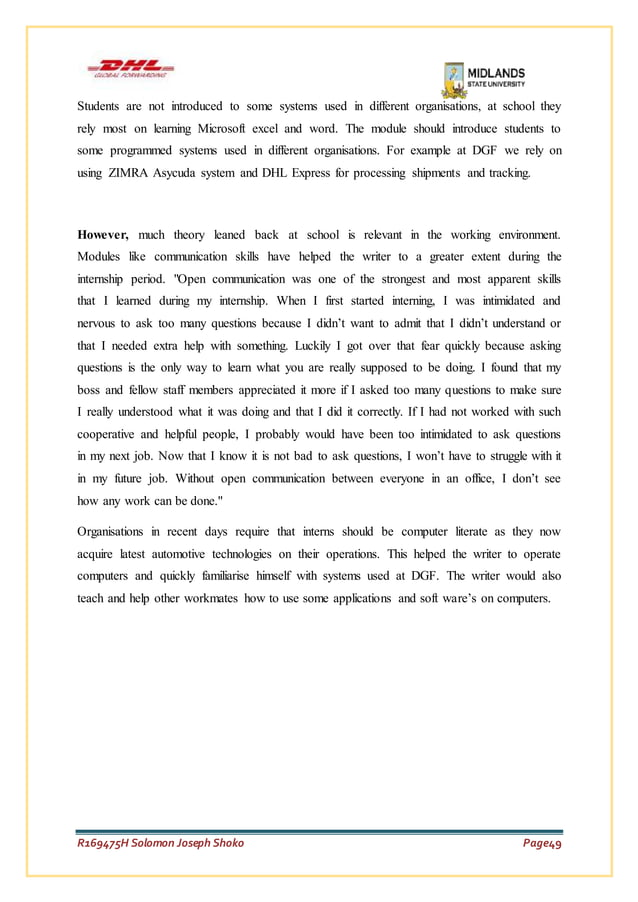 Solomon shoko attachment report | DOCX