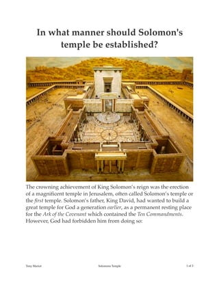 Solomons Temple | PDF