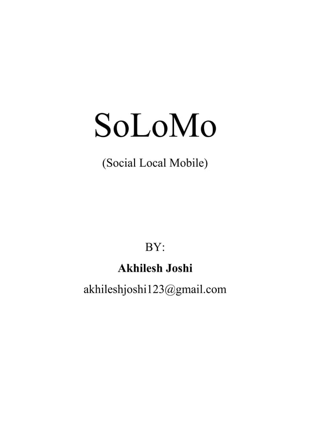 SoLoMo - Future of Marketing | PDF