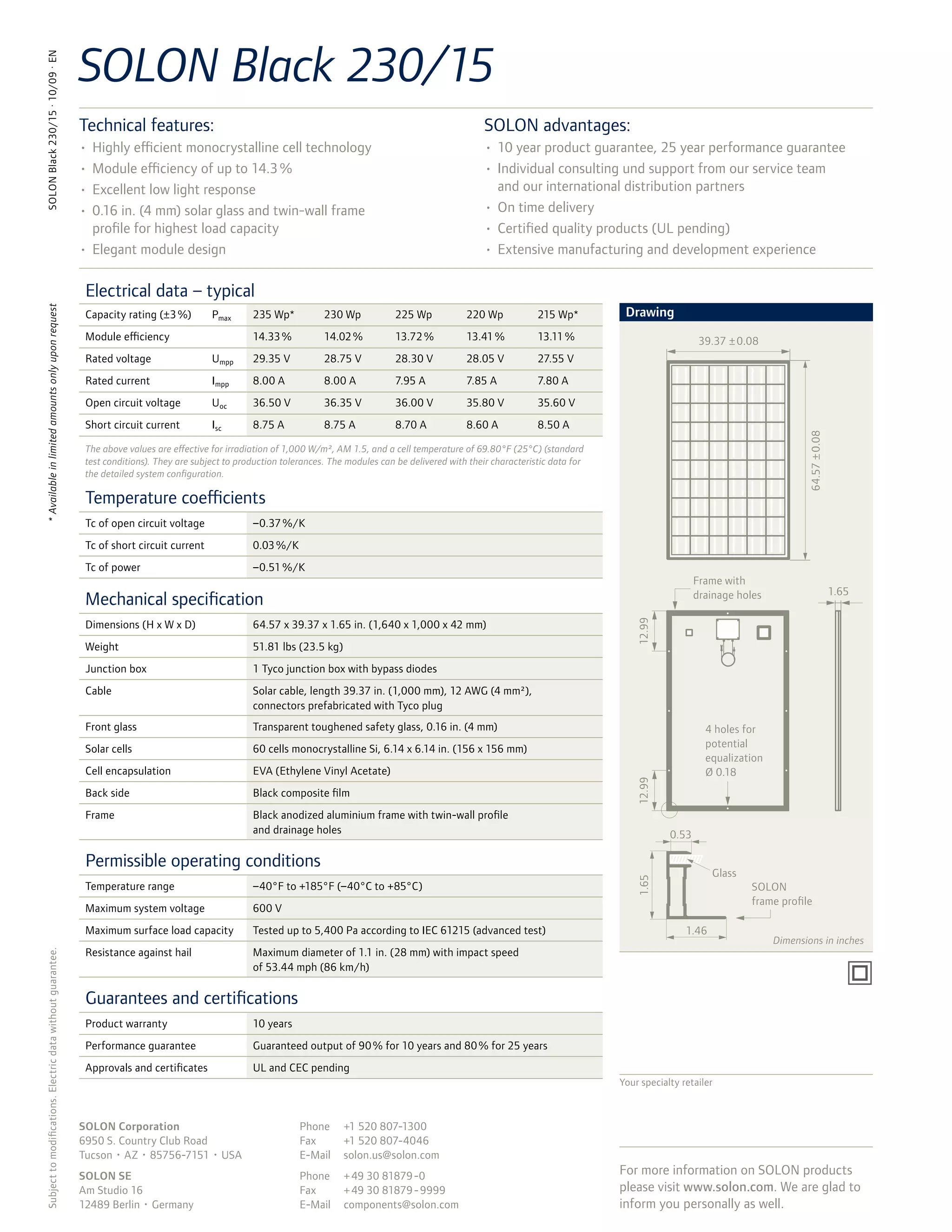 Solon Black 230 | PDF