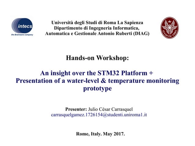 Introduction on STM32 Platform and Presentation of a Water-Level & Temperature Monitoring ...