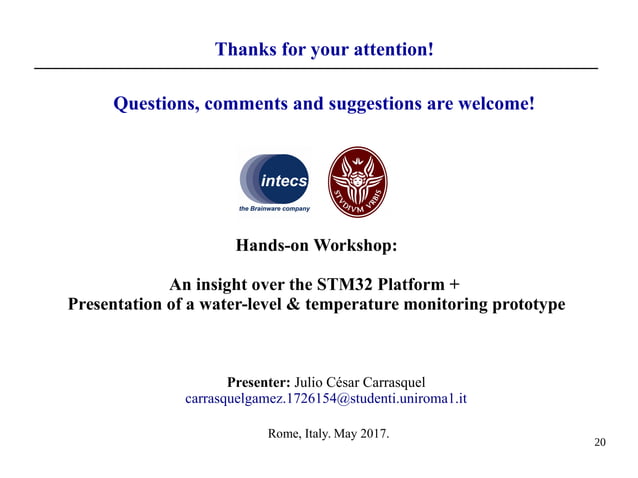 Introduction on STM32 Platform and Presentation of a Water-Level & Temperature Monitoring ...
