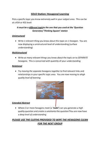 Solo station instructions | DOCX | Education