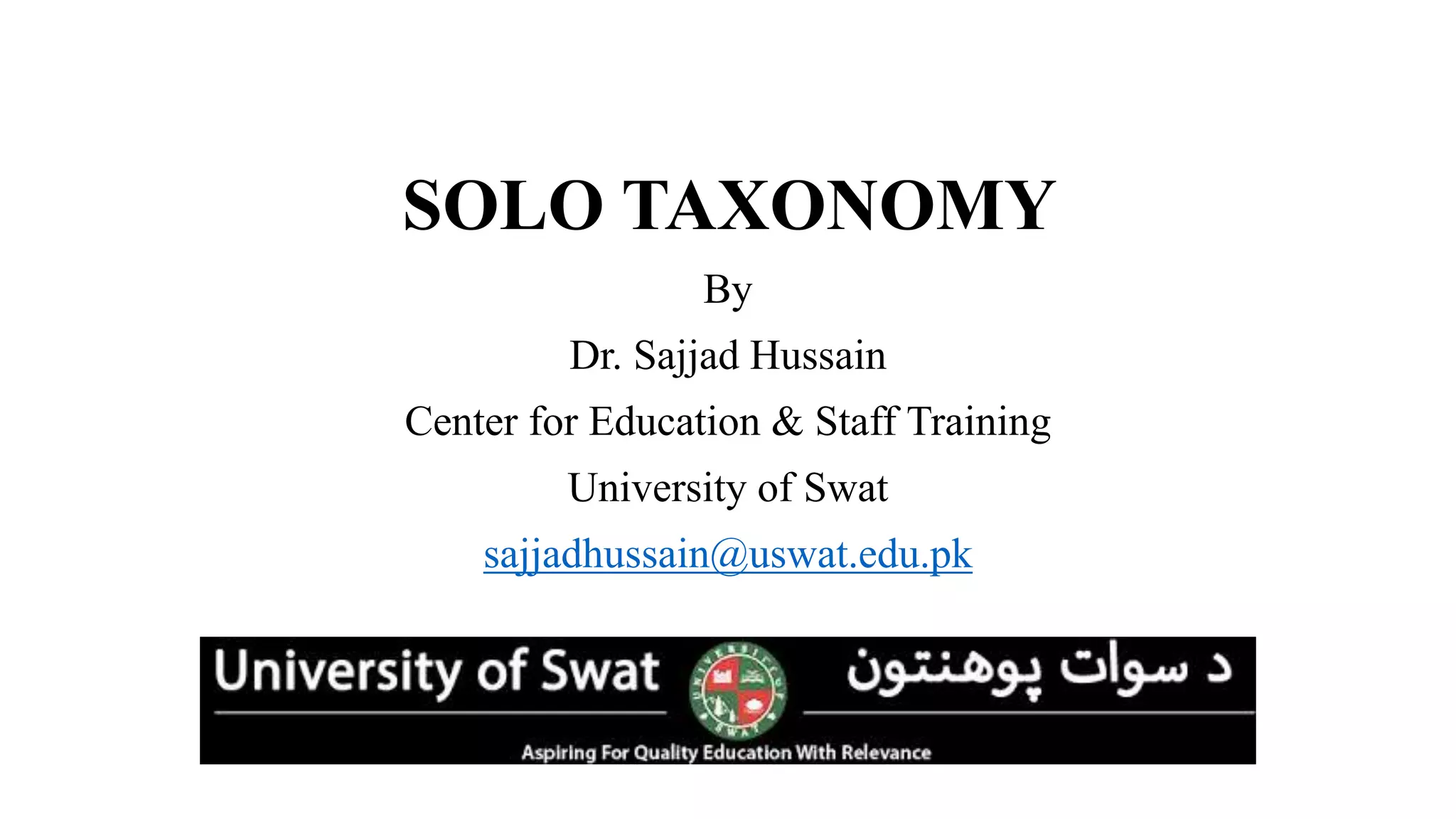SOLO Taxanomy of Learning Objectives.pptx