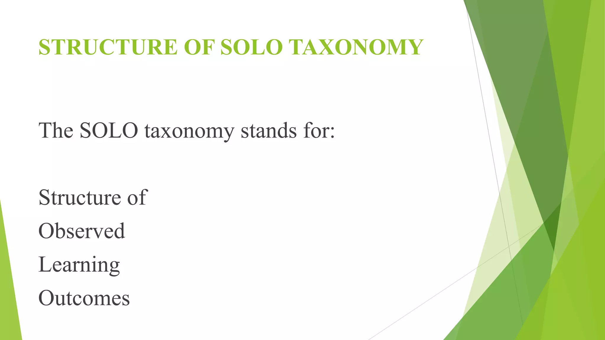 Solo taxonomy | PPTX