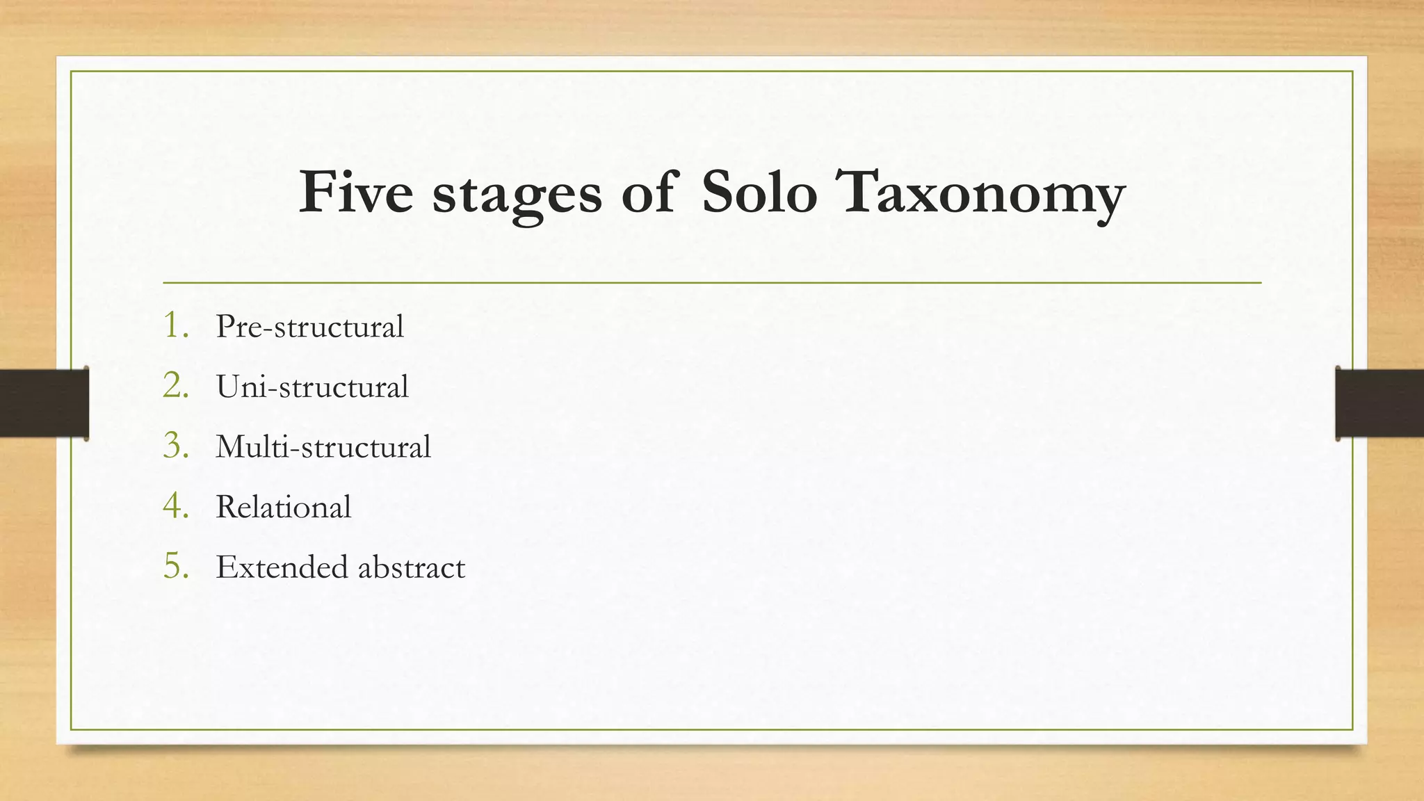 Solo taxonomy complete explanation | PPTX