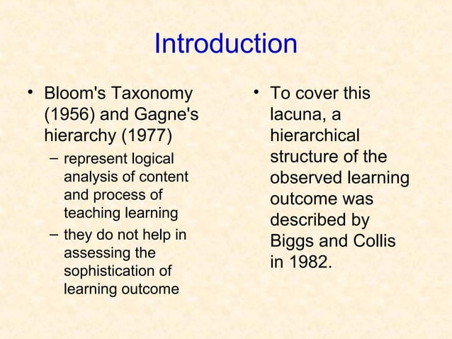 SOLO Taxonomy applied to Medicine | PPT